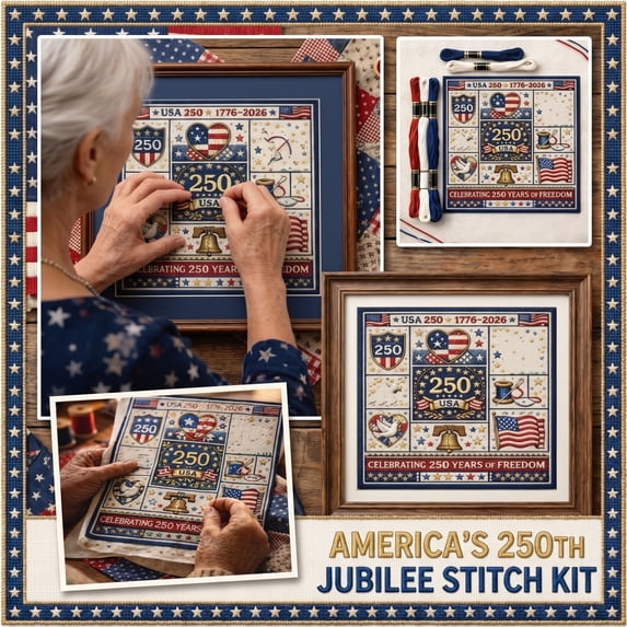 America 250th Cross Stitch Kit – 4th of July Independence Day ...