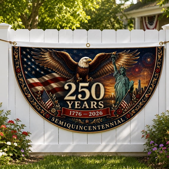 America 250th Eagle Bunting Flag, Patriotic Porch Decor ...