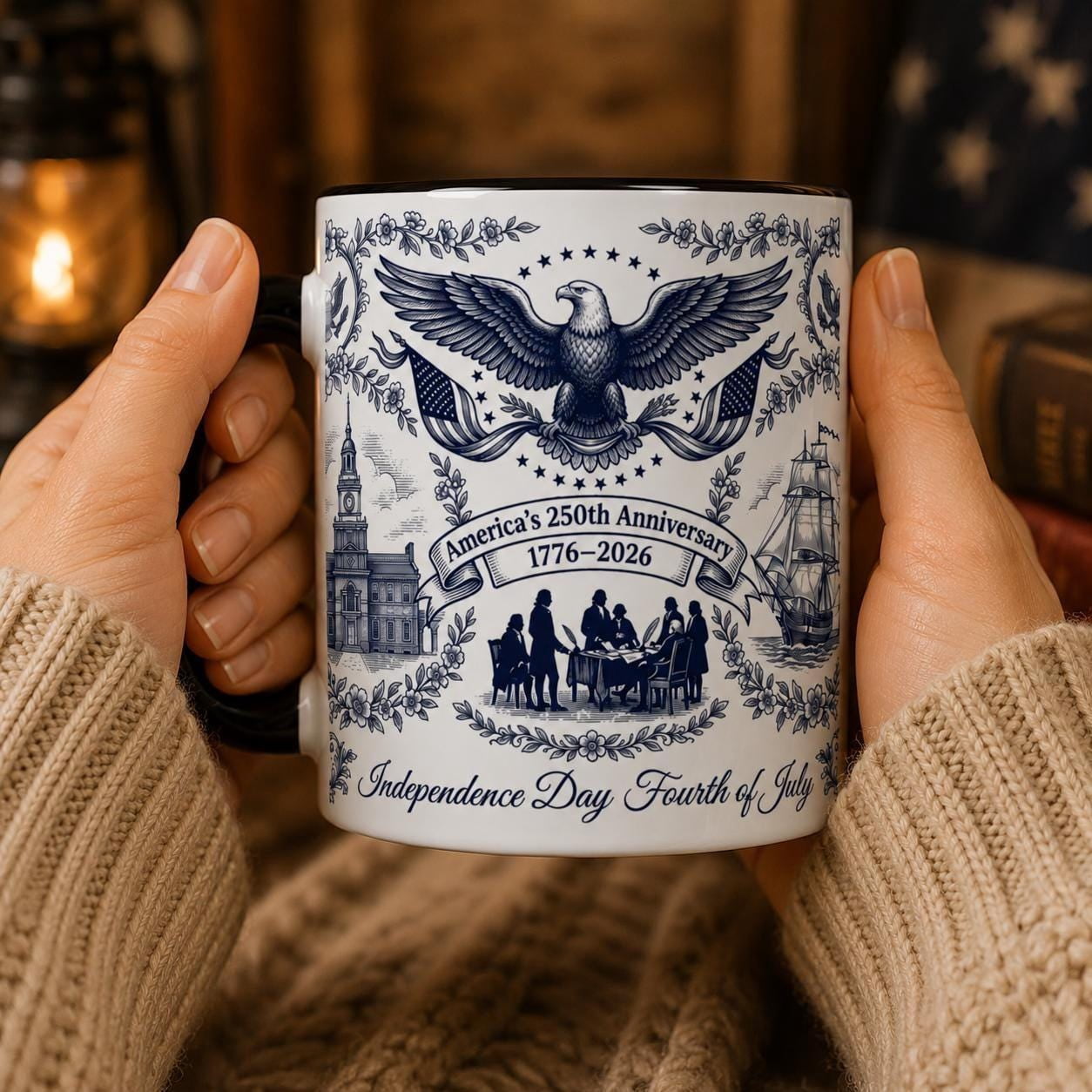 America 250th Mug, Patriotic Liberty Bell Coffee Cup, Independence Gift ...