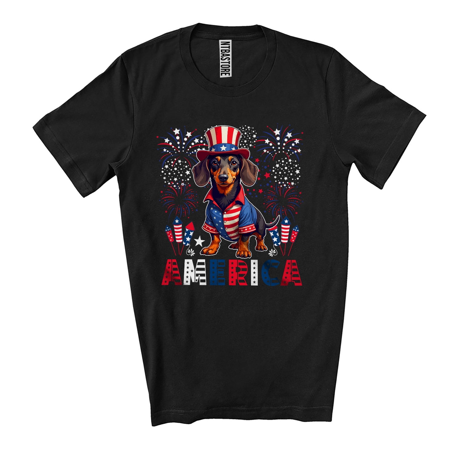 America; Adorable 4th Of July Dachshund Owner American Flag Fireworks ...