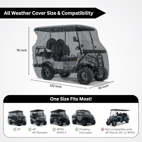 America All-Weather Cover for Golf Cart and UTV, Superior Water ...