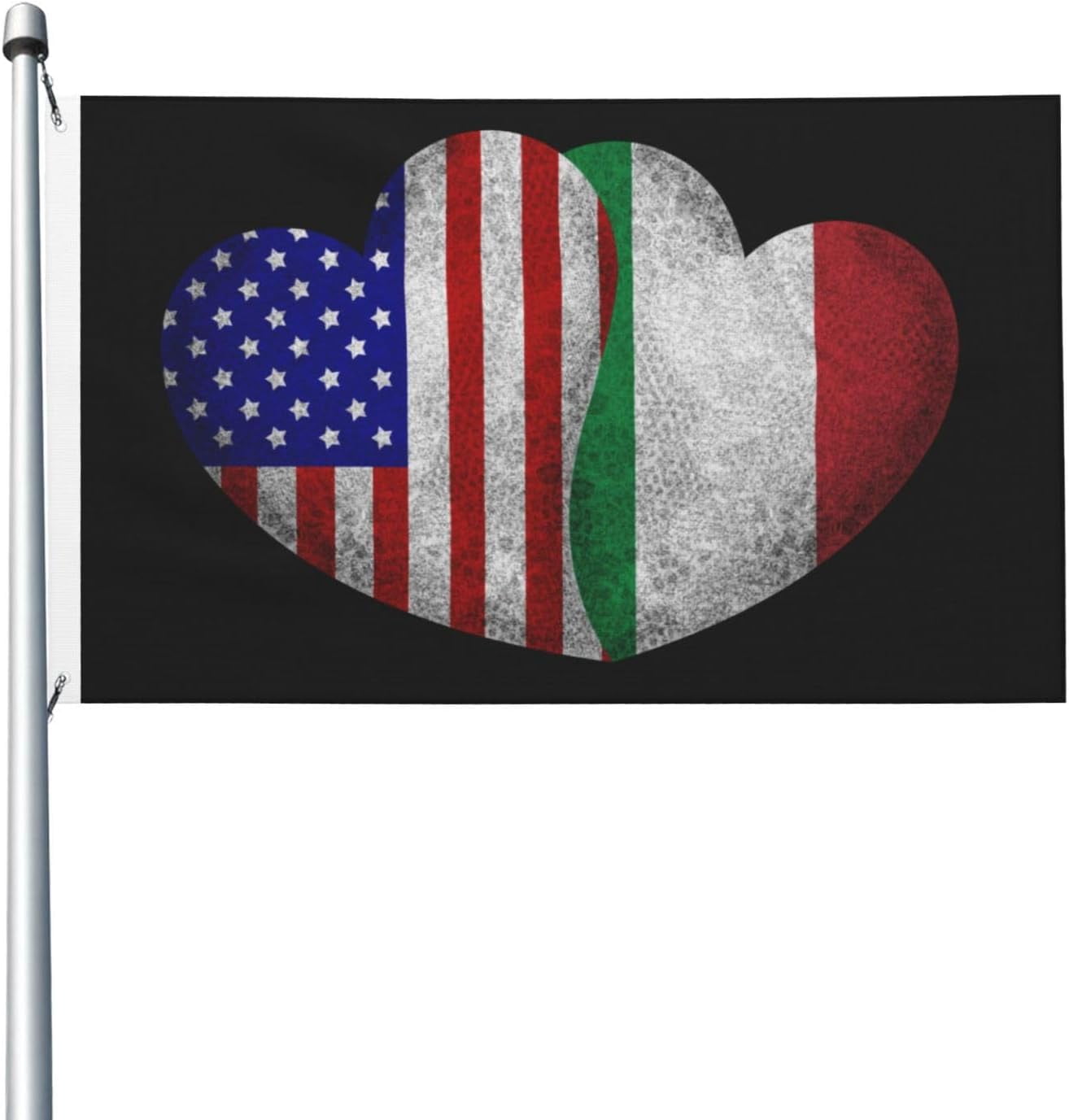 America And Haiti Haitian Heart Flag Flag 3x5 Ft Double Fabric Duplex ...