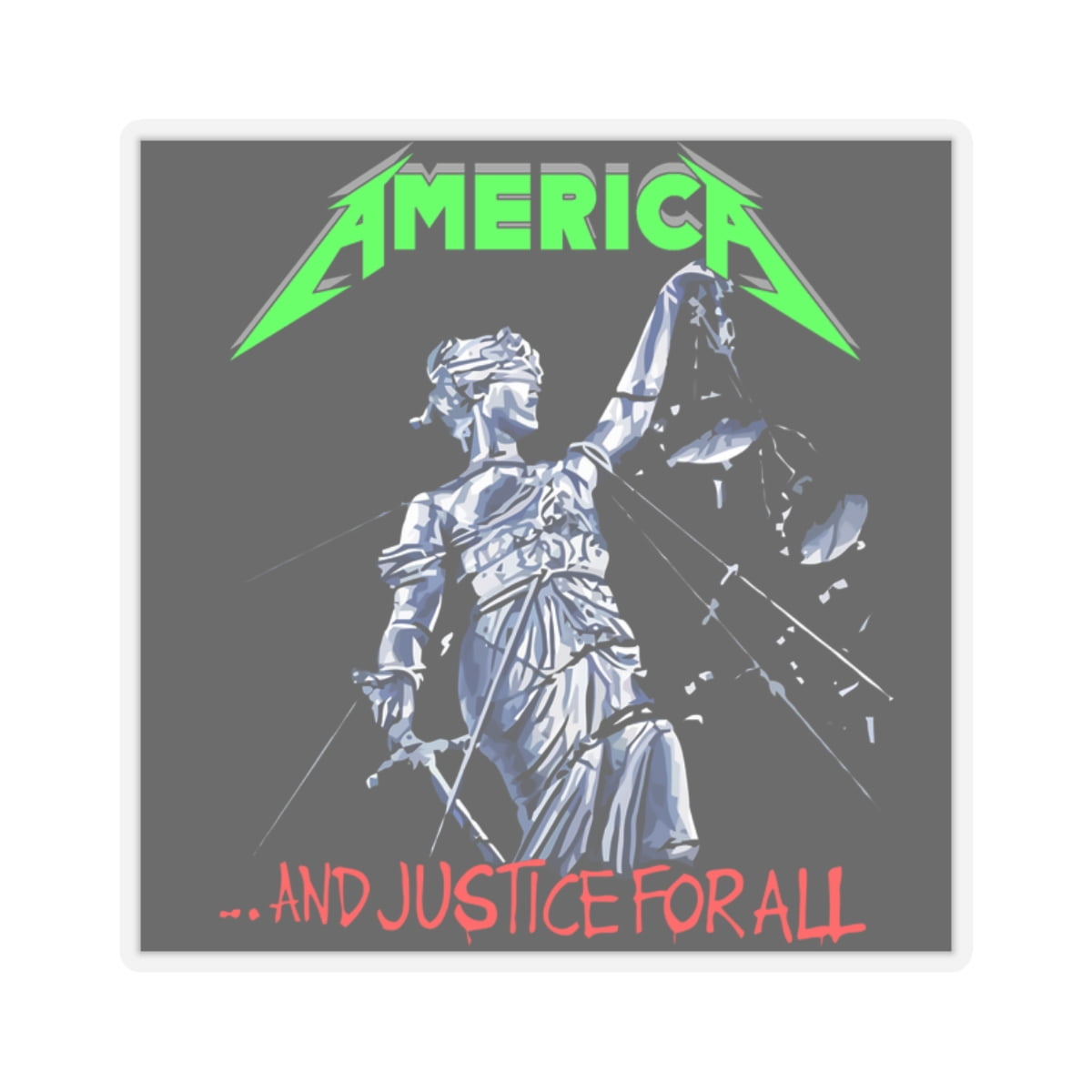 America And Justice For All Metal-Style Kiss-Cut Stickers - Walmart.com