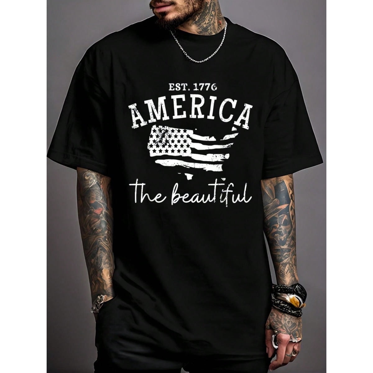 America The Beautiful Patriotic 4th Of July Independen Day T-Shirt ...