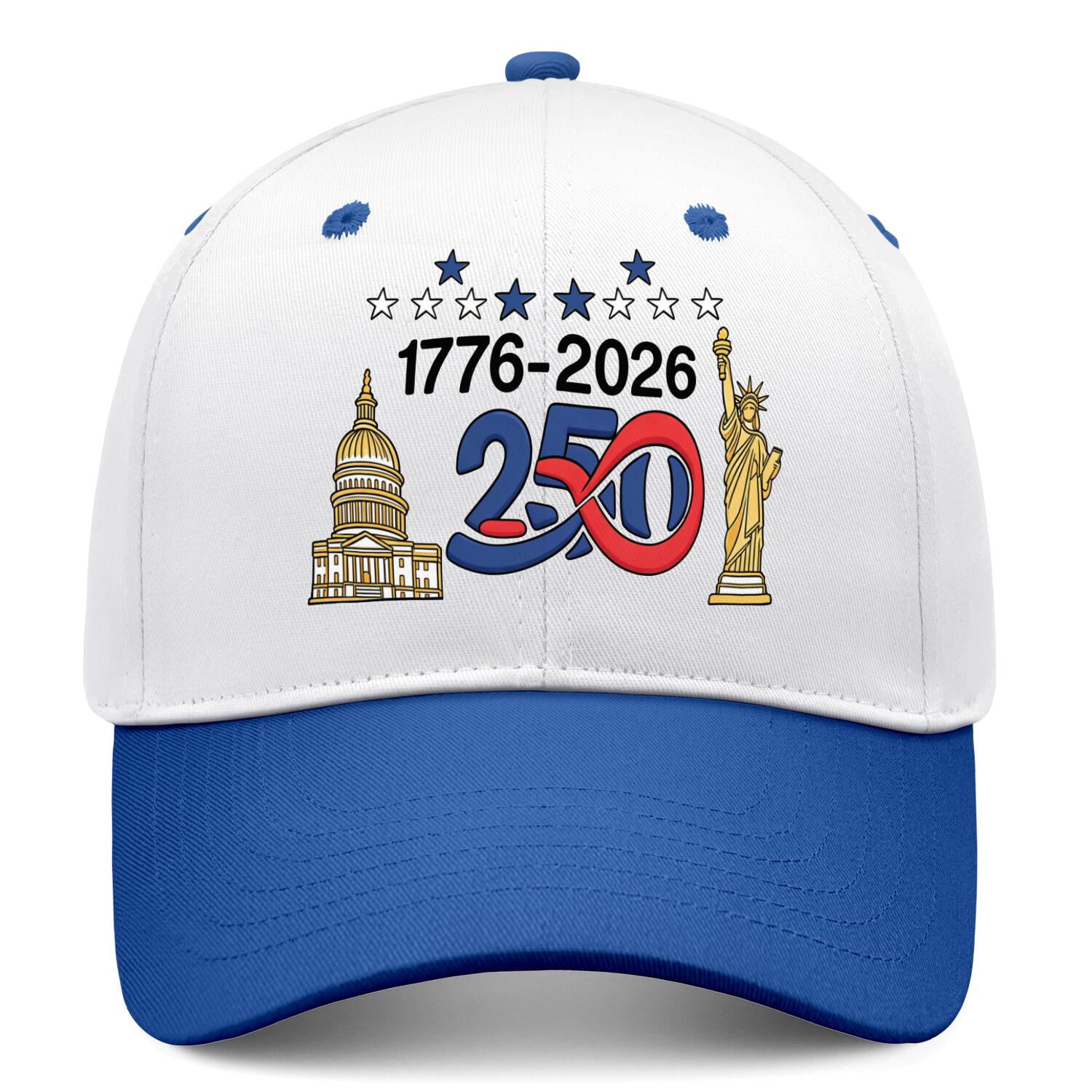 America Birthday 1776 2026 250 Years Anniversary Snapback Hat Plain ...