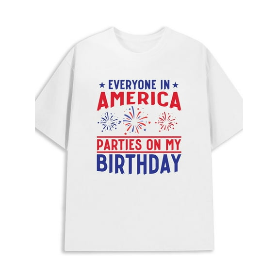 America Birthday Party 180G 100% Cotton 180G 100% Cotton mens top retro ...