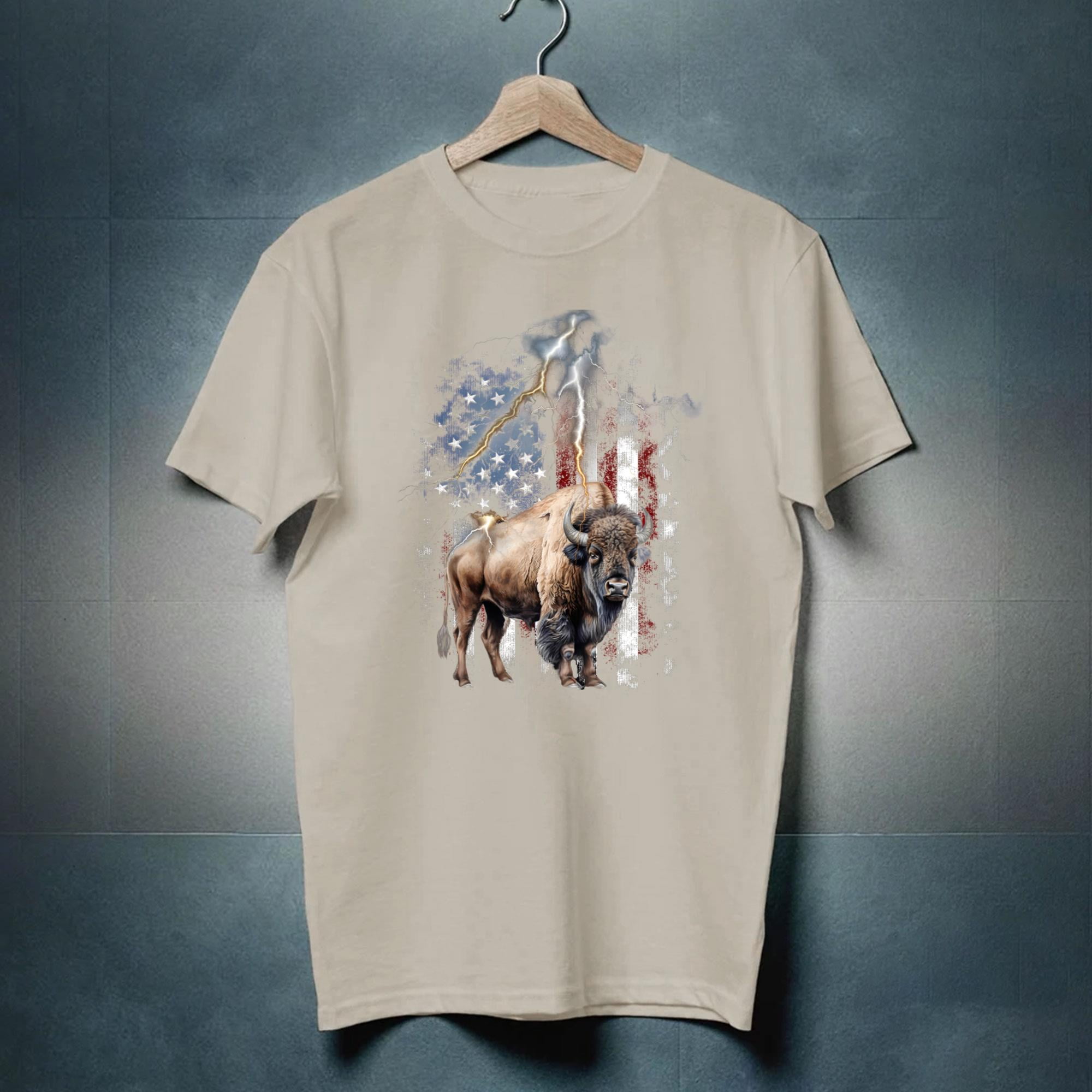 America Bison Shirt, Bison American Flag, Bison Graphic, Gift for Dad ...