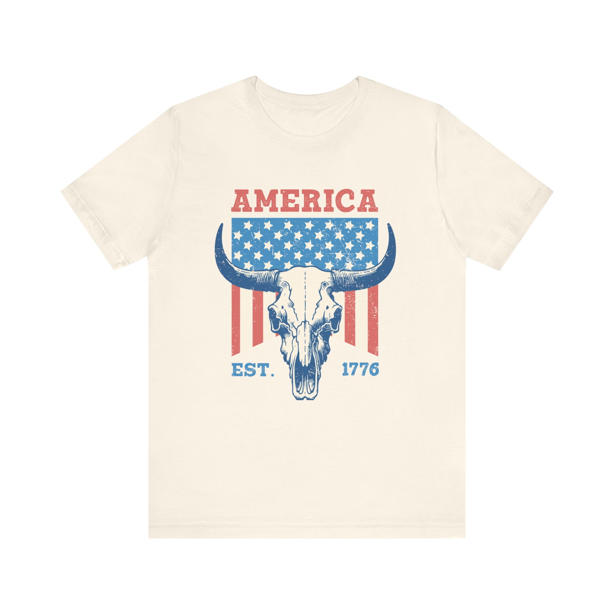 America Buffalo Skull 1776 American Flag 4th of July Independence Day ...