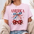 America Cherries Shirt | Patriotic Bow Tee | Fourth July Coquette ...