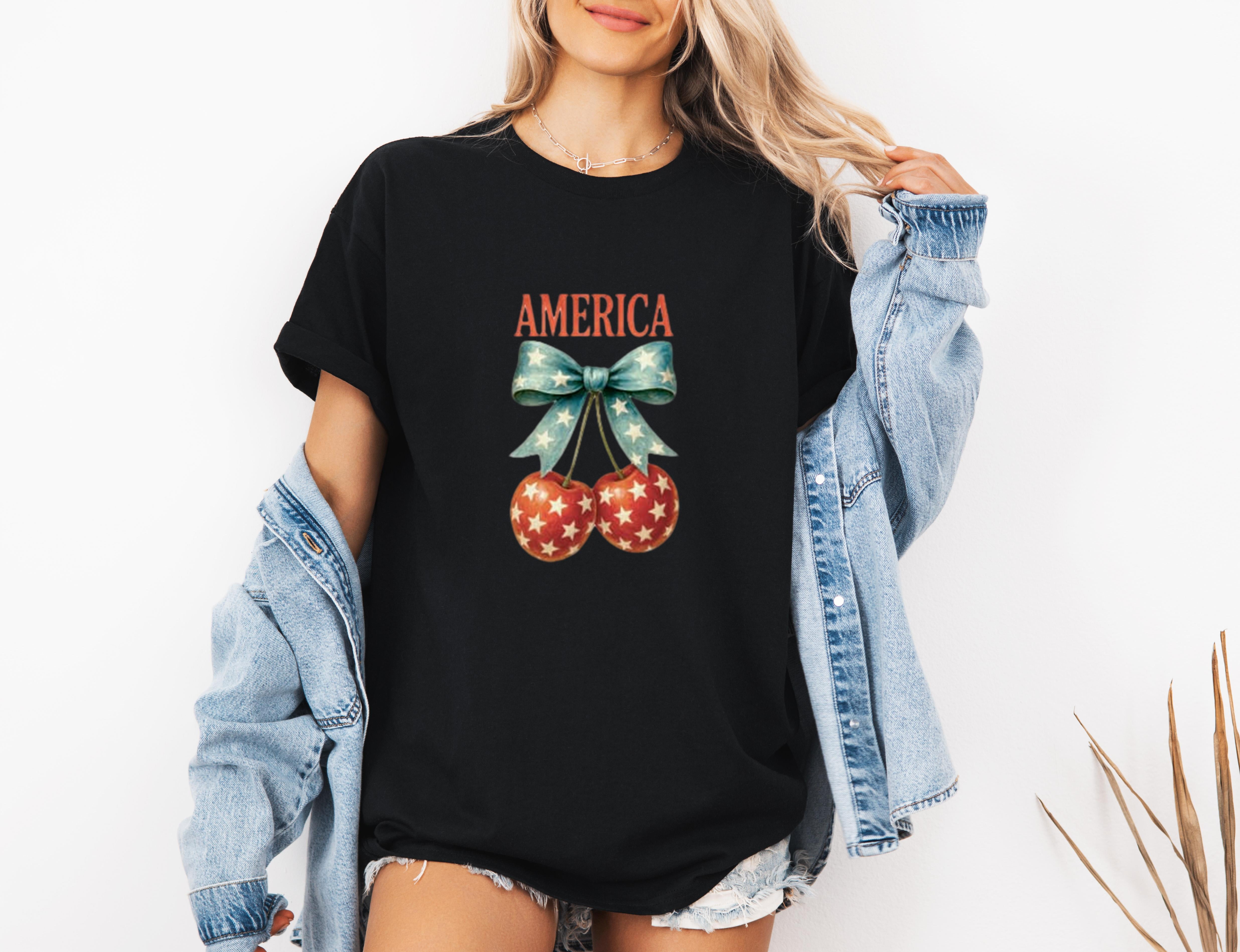 America Cherry Bomb Cute Patriotic Fruit 4th Of July T-Shirt, for men ...