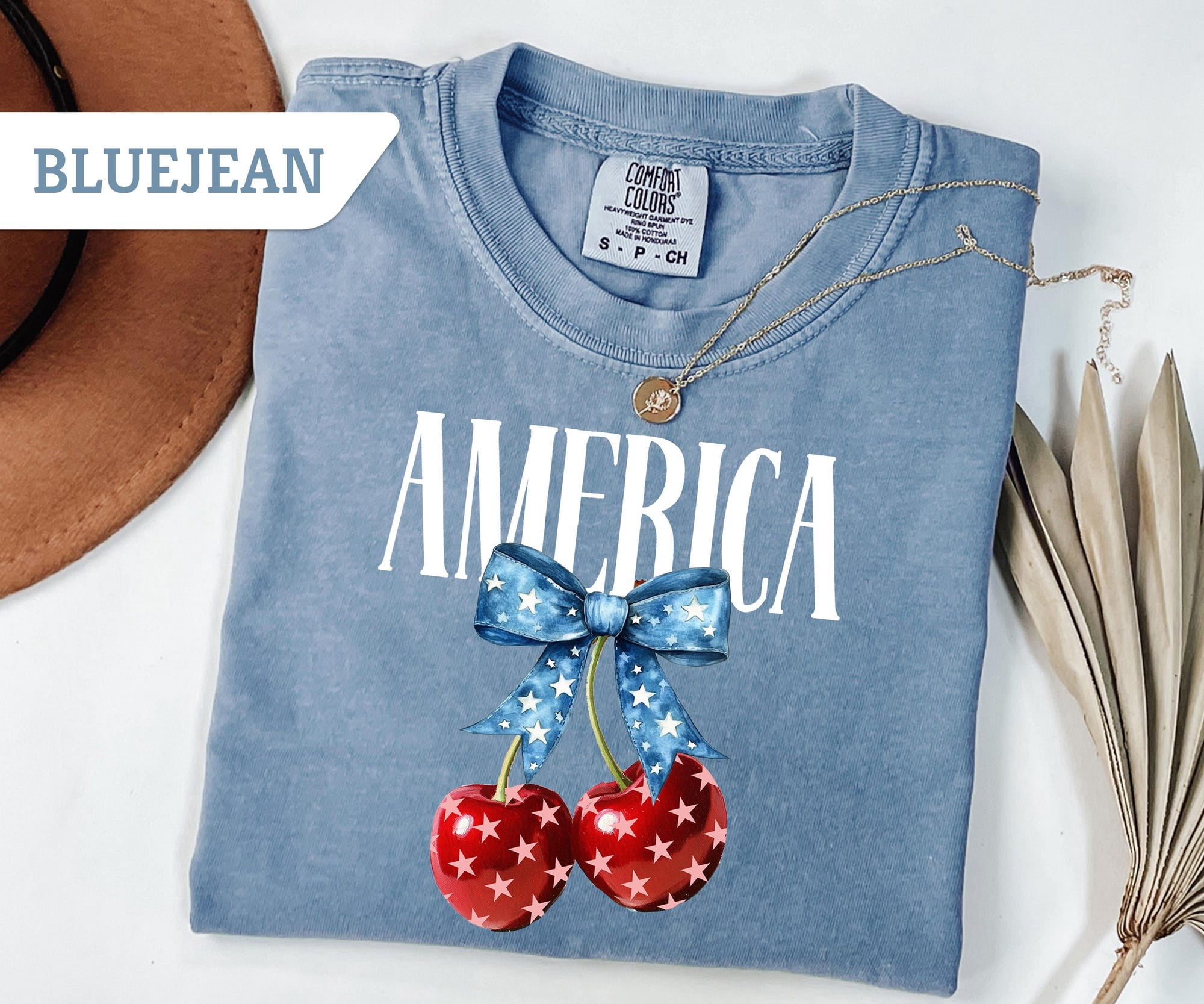 America Cherry Women Shirt America Tshirt For Summer Summer 4th of July ...