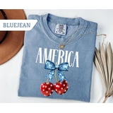 America Cherry Women Shirt America Tshirt For Summer Summer 4th of July ...