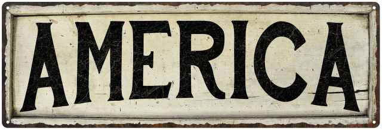 America Chic Vintage Look Farm House Wall Decor 6x18 Metal Sign ...