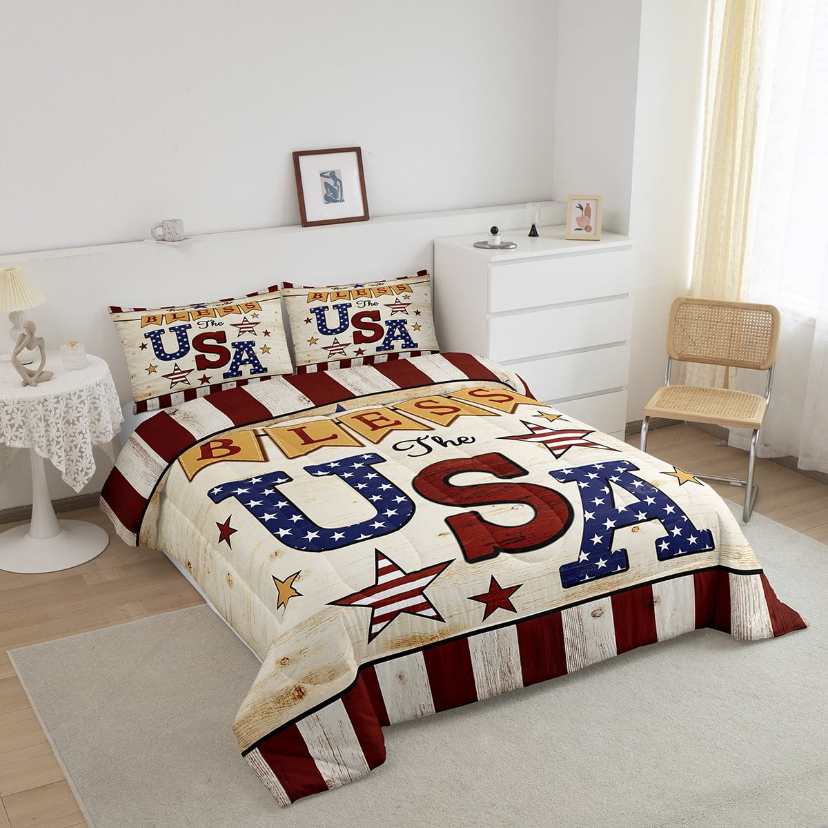 America Comforter Set American Flag Bedding Sets, God Bless The USA ...