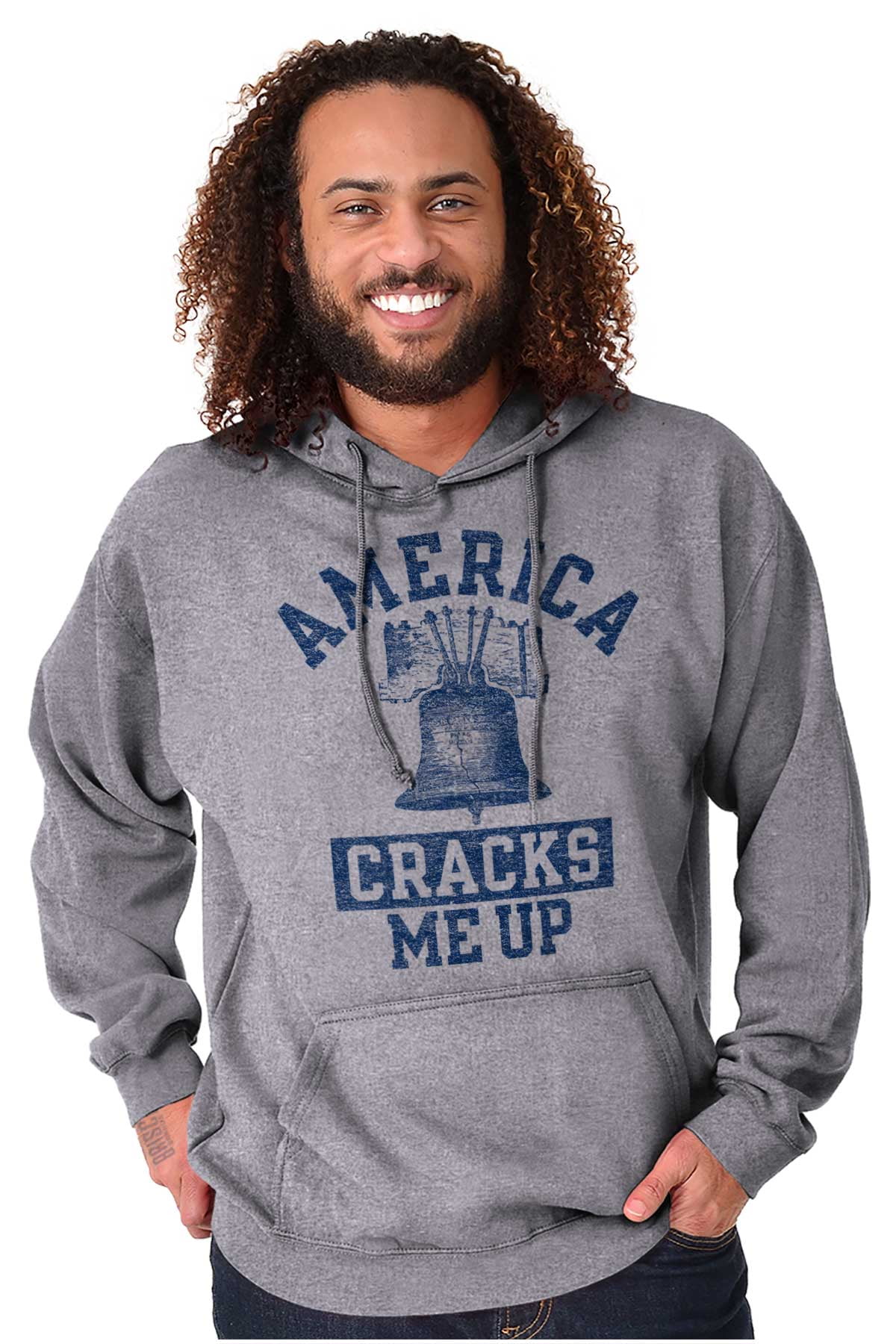 America Cracks Me Up Liberty Bell USA Unisex Plus Size Hoodie Brisco ...