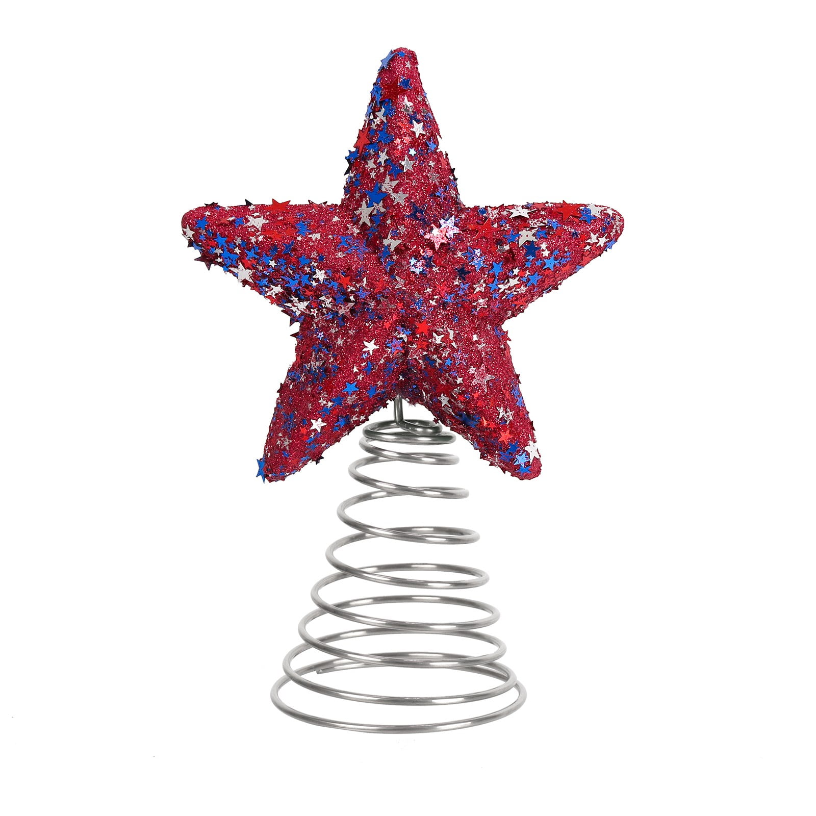 America Decorations Gorgeous Festive Red Star Tree Topper - Sparkling ...
