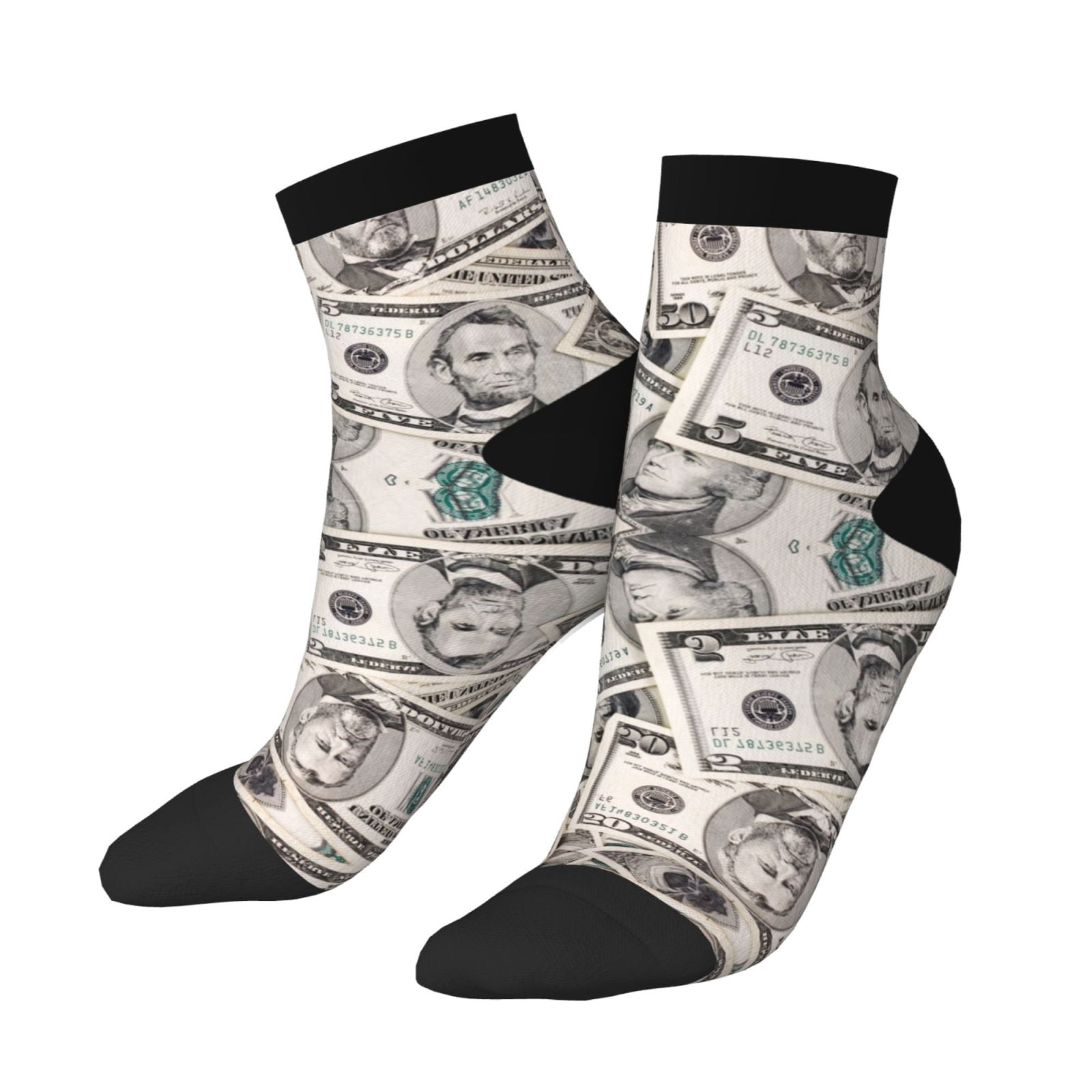 America Dollar Pattern Colorful Quarter Socks for Men Women - Walmart.com