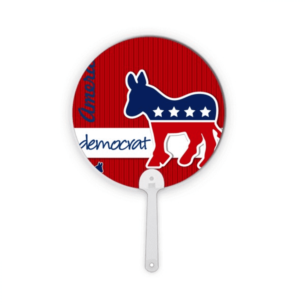 America Donkey Emblem Democrat Plastic Round Handheld Fan Decorations ...