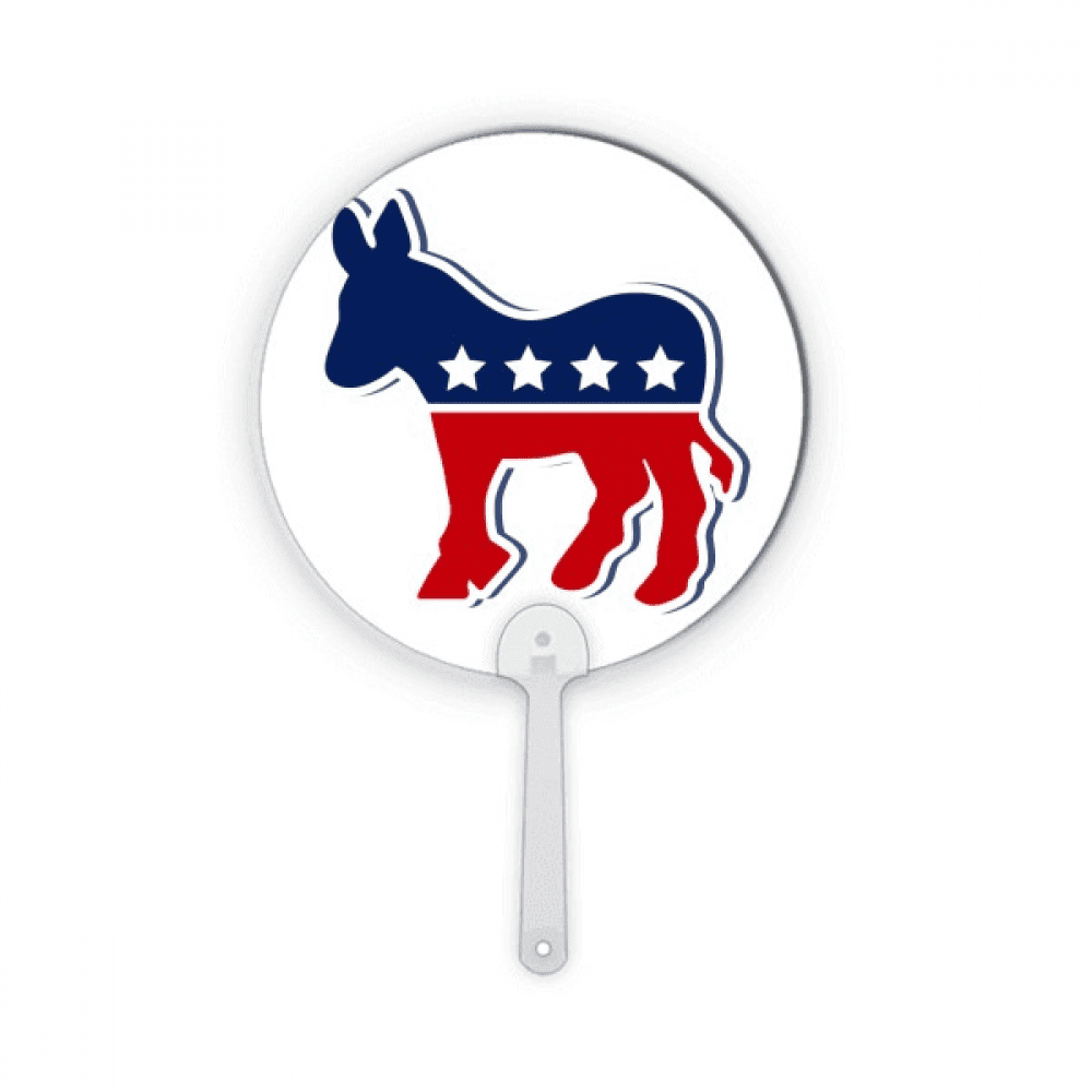 America Donkey Emblem Democratic Party Plastic Round Handheld Fan ...