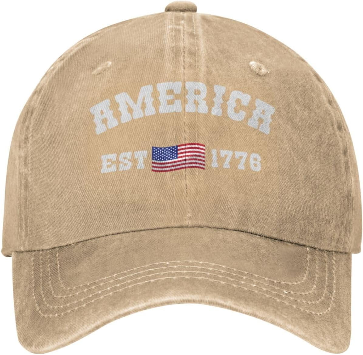 America Est 1776 Patriotic 4th of July Cowboy Hat Men Vintage Baseball ...