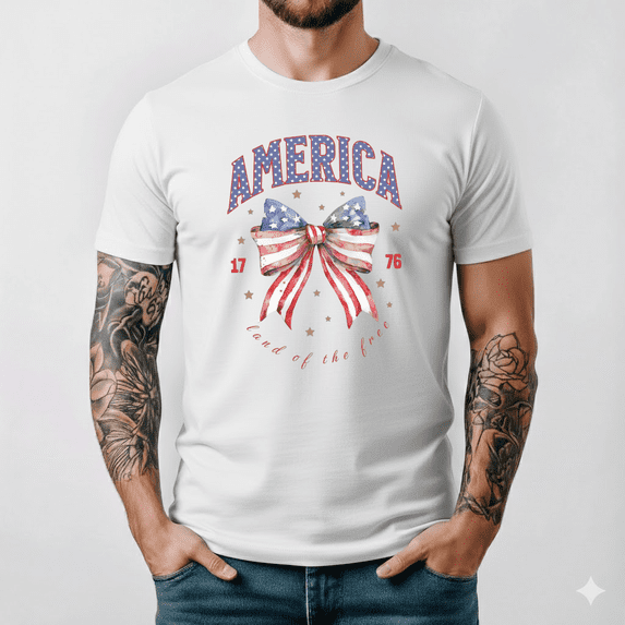 America Established Seventeen Seventy Six Land Of The Free Graphic Tee ...