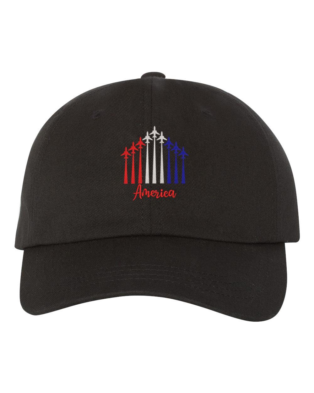 America Fighter Jet Flag Embroidered Classic Dad Hat Military Style ...