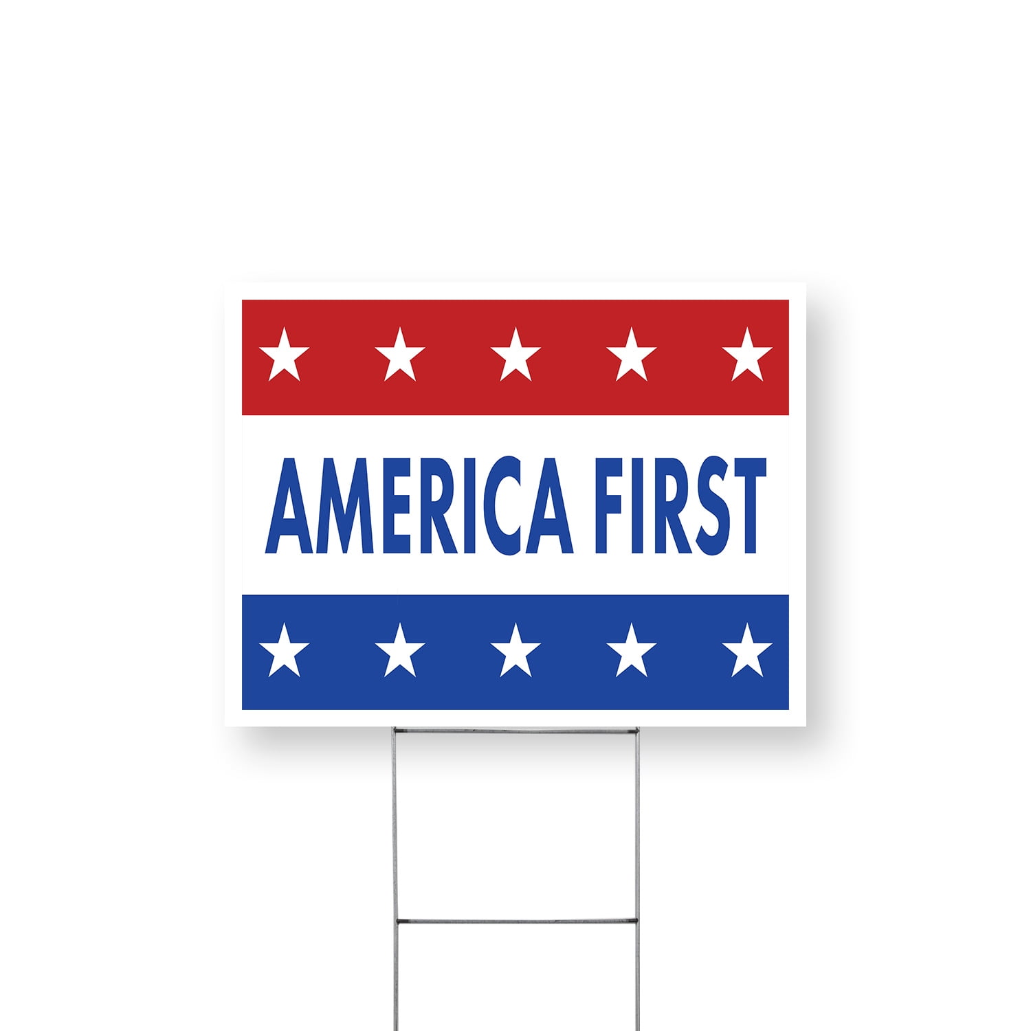 America First Yard Sign 12 Inch x 16 Inch Double Sided Weatherproof ...