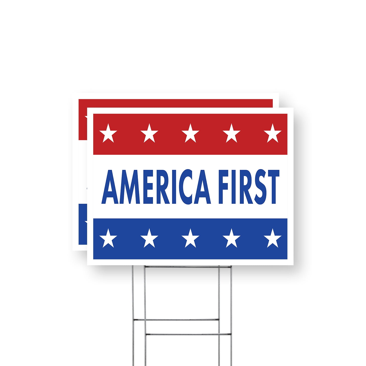 America First Yard Sign 2 Pack of 18 Inch x 24 Inch Single Sided ...