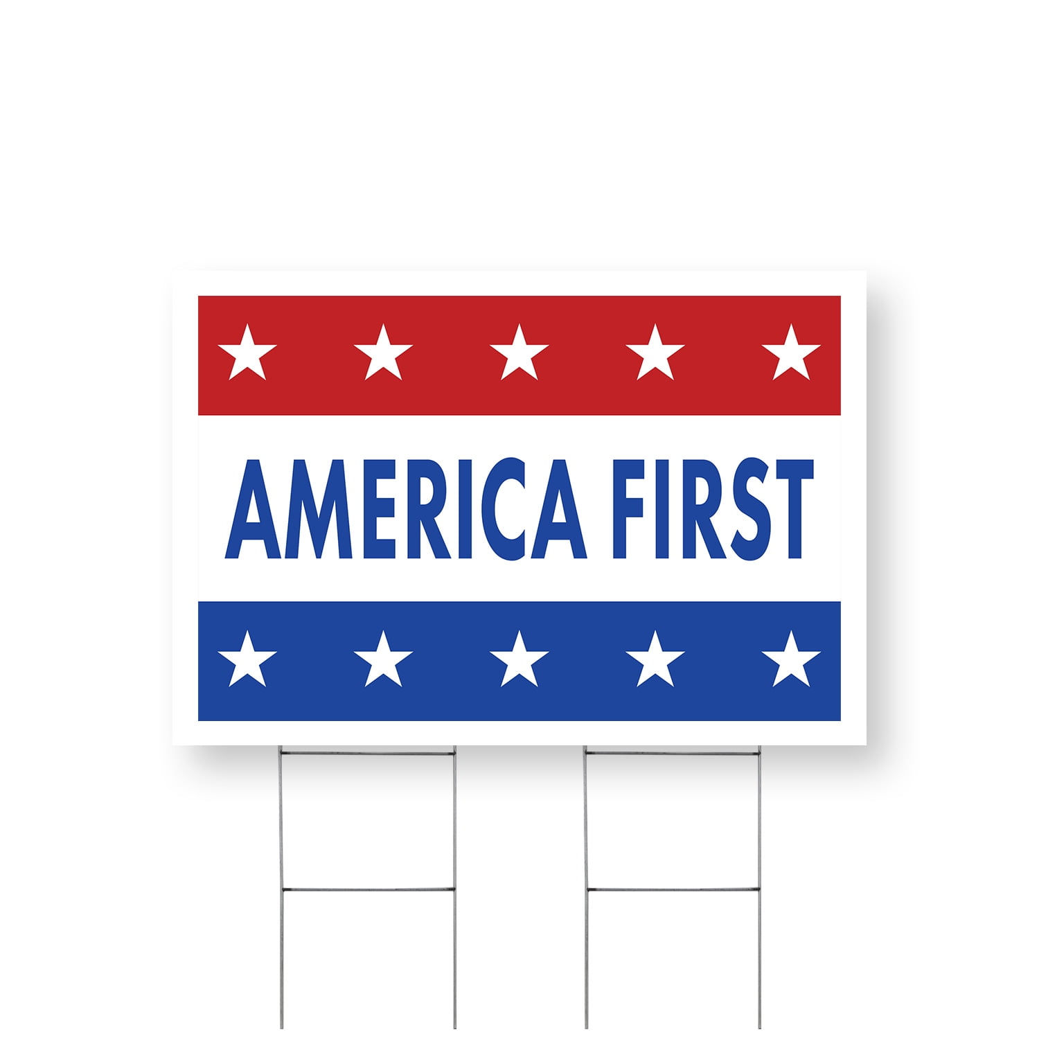 America First Yard Sign 24 Inch x 36 Inch Single Sided Weatherproof ...