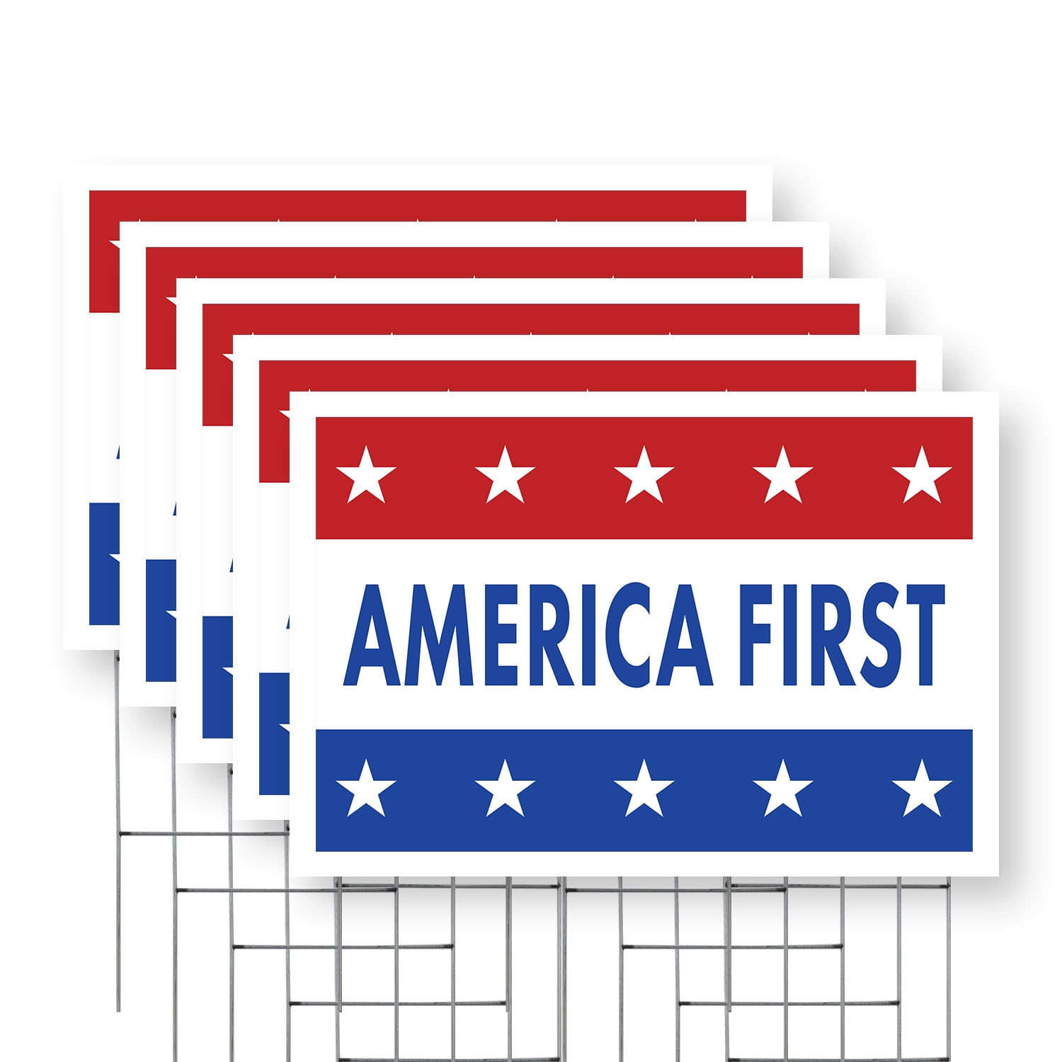 America First Yard Sign 5 Pack of 24 Inch x 36 Inch Double Sided ...