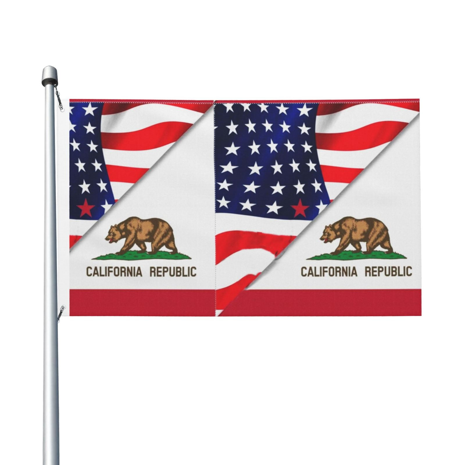 America Flag And California Flag Flag Double Sided Printed 3x5 Ft Flag ...