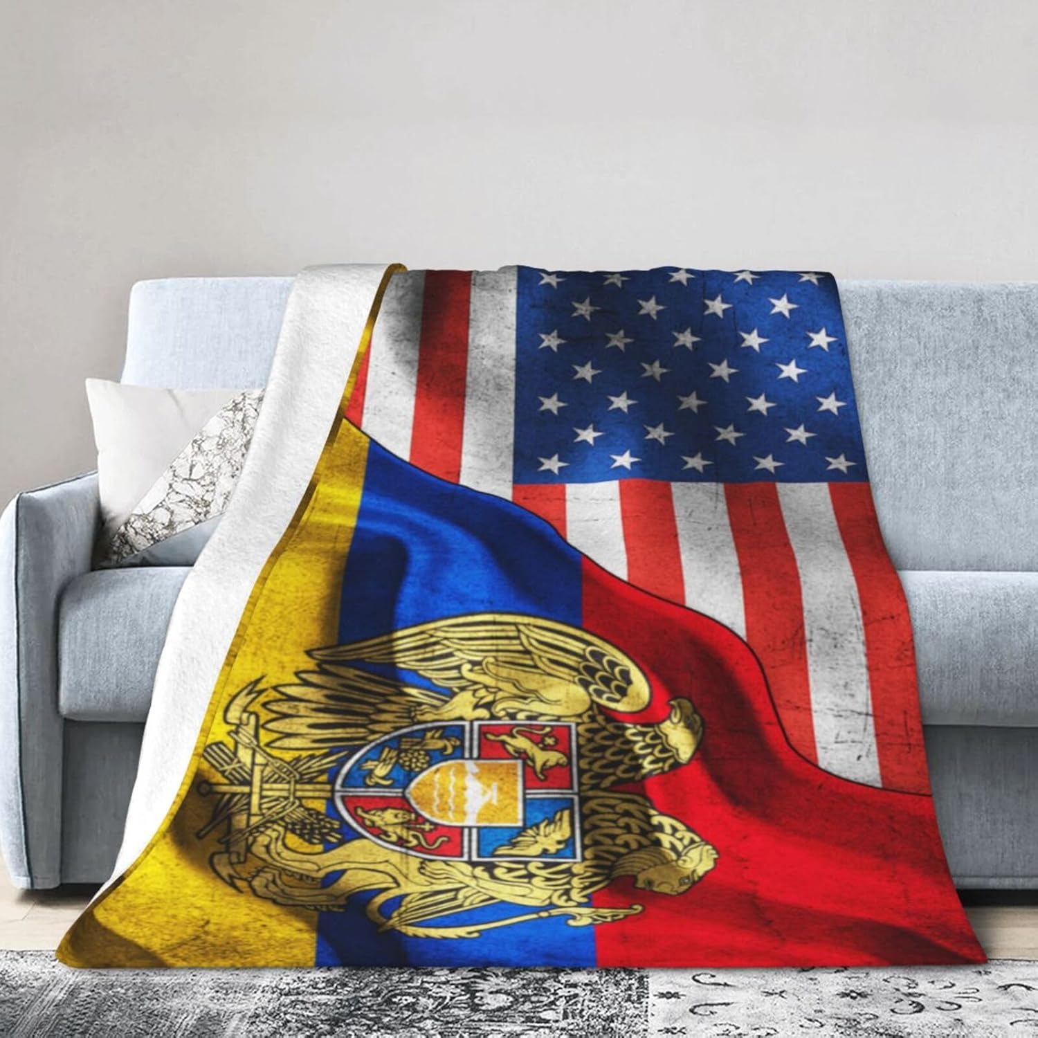 America Flag Armenian America Flag Blanket Soft Throw Blankets All ...