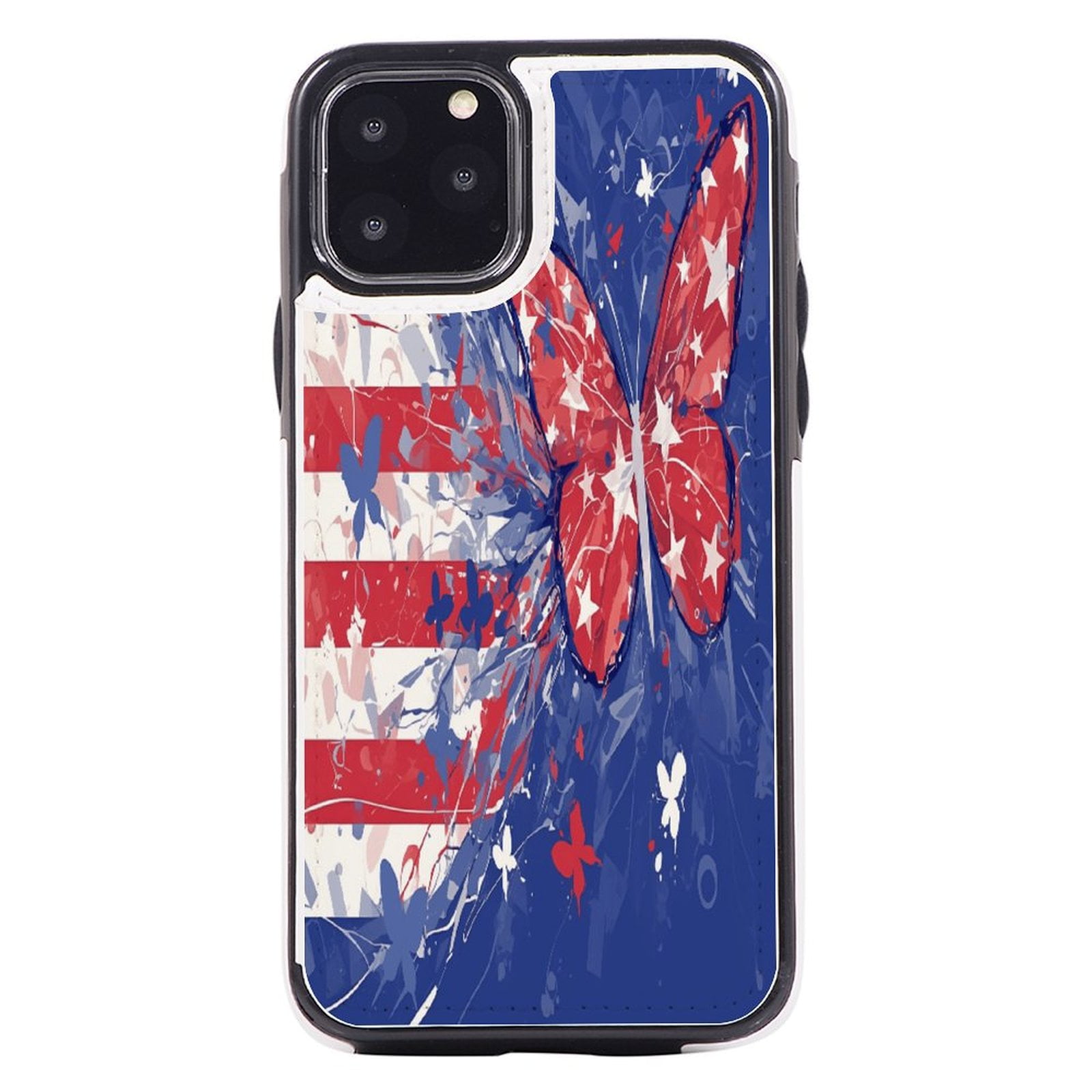 America Flag Butterfly Leather Wallet Case for iPhone 16 15 14 13 12 11 Pro Max Wallet Case Card ...