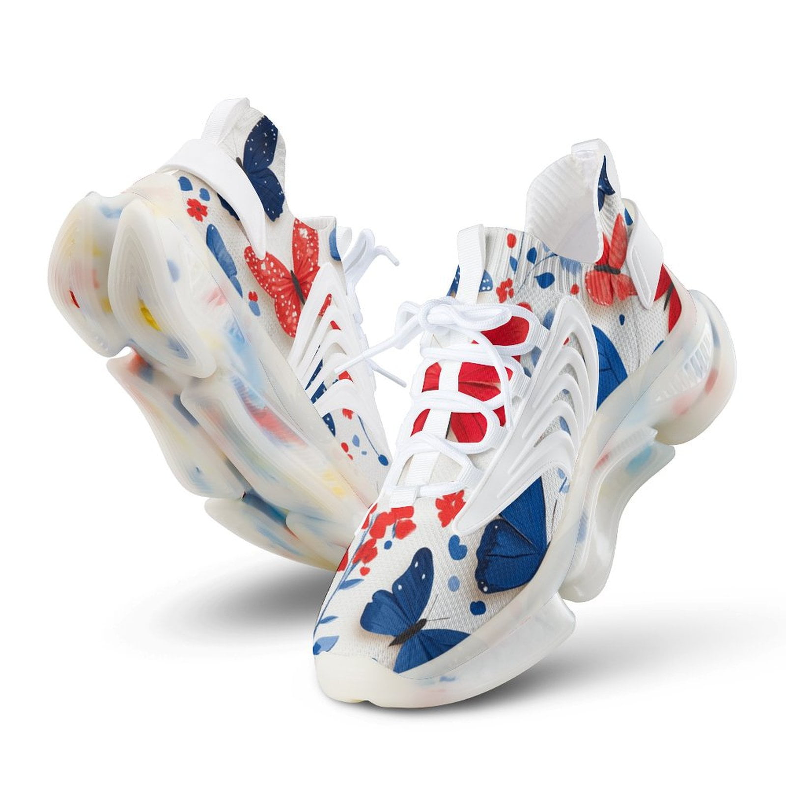America Flag Butterfly Walking Shoes for Men Woman Lightweight Tennis ...