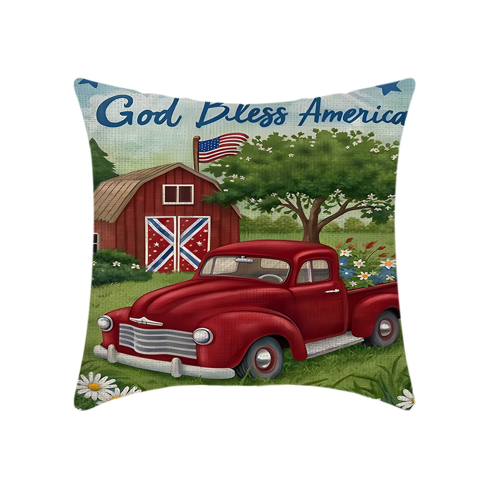 America Flag Double Sides Print Cushion Cover For Bed Sofa Cartoons ...