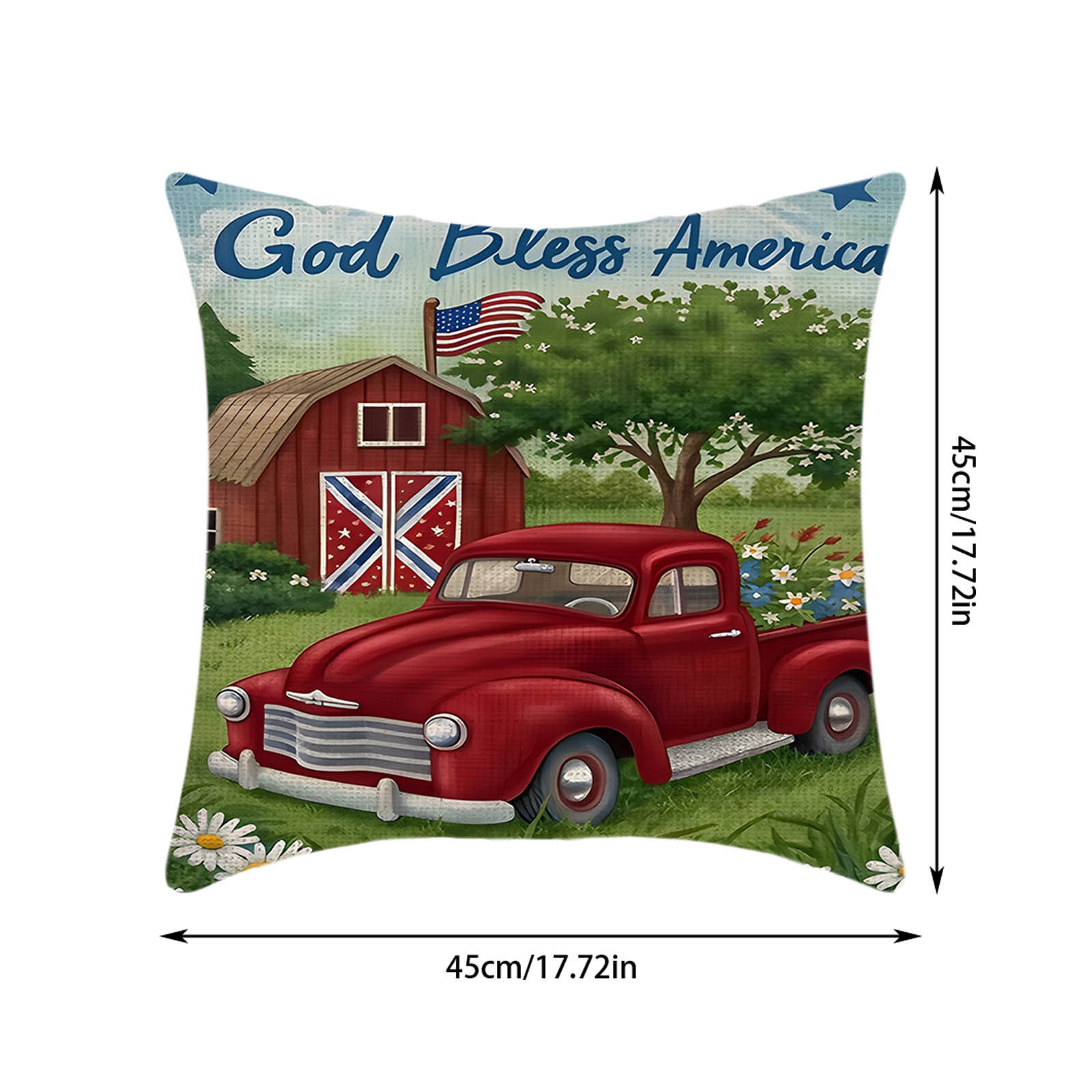 America Flag Double Sides Print Cushion Cover For Bed Sofa Cartoons ...