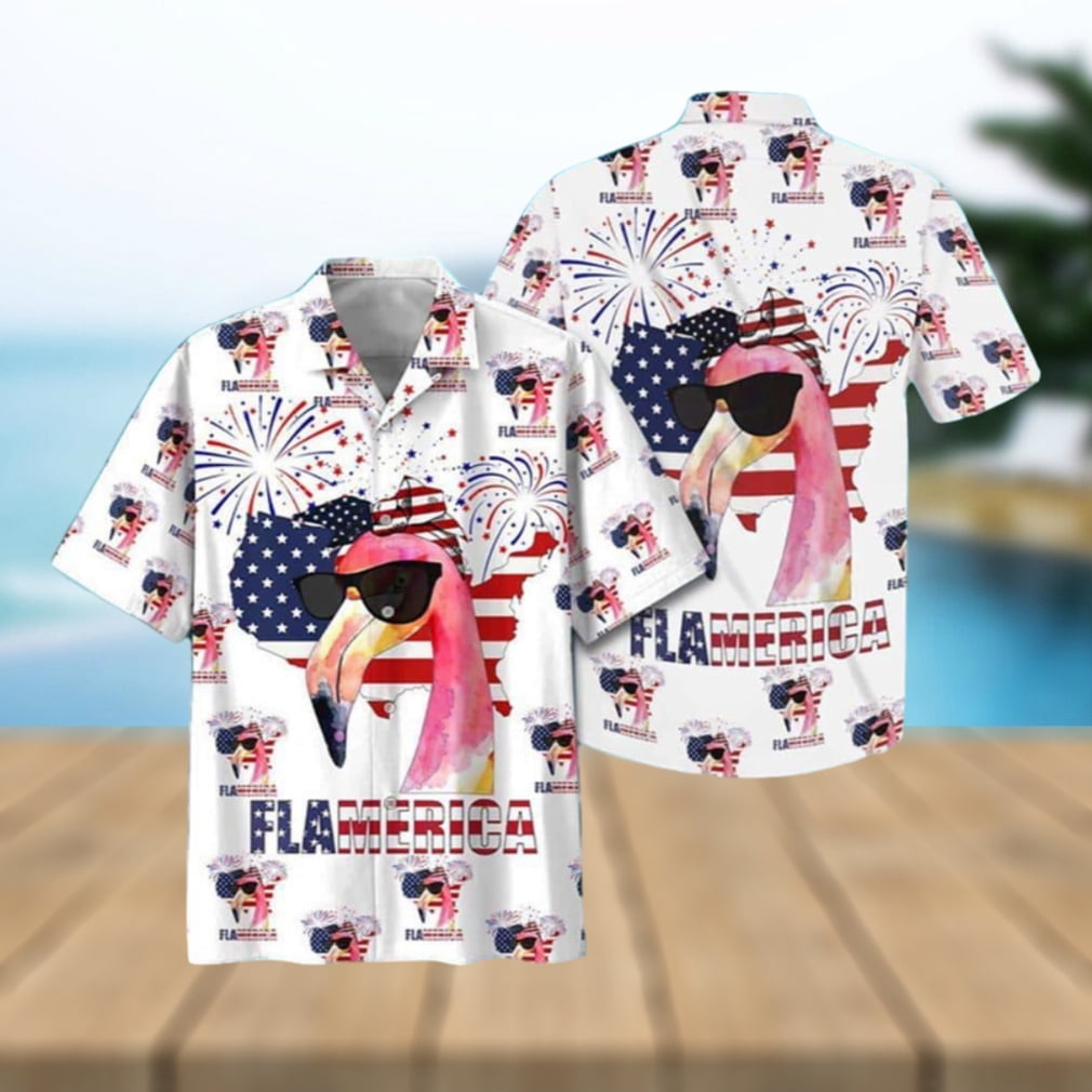 America Flag Flamingo Hawaiian Shirt Summer Gift For Friend - Walmart.com
