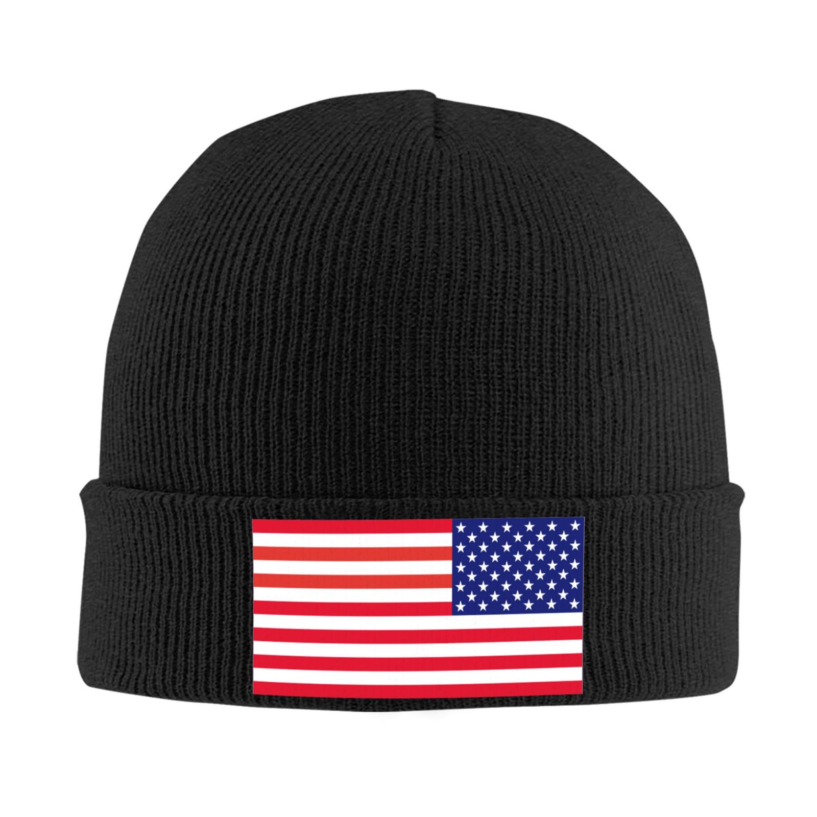 America Flag Patriotic Winter Beanie Hats for Men Women Warm Cozy ...