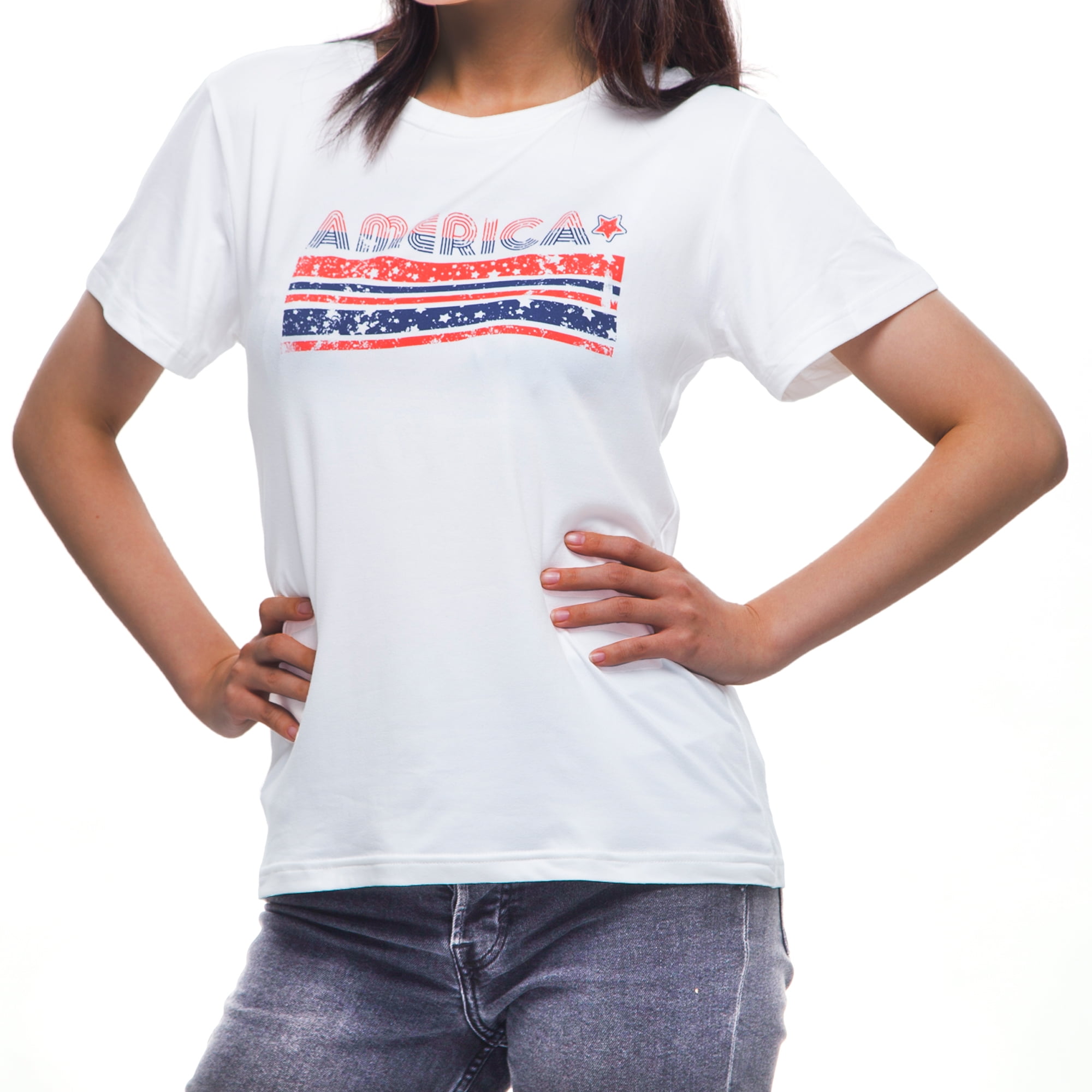 America Flag Retro T Shirt Retro 4th Of July Shirt Womens Cool Tee