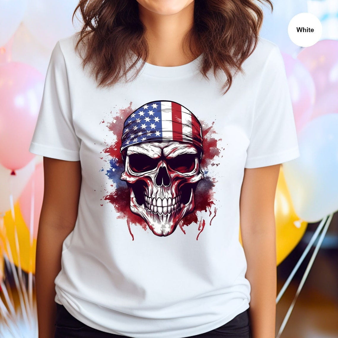 America Flag Shirt, Independence Day T Shirt, Cool Patriotic Skull ...