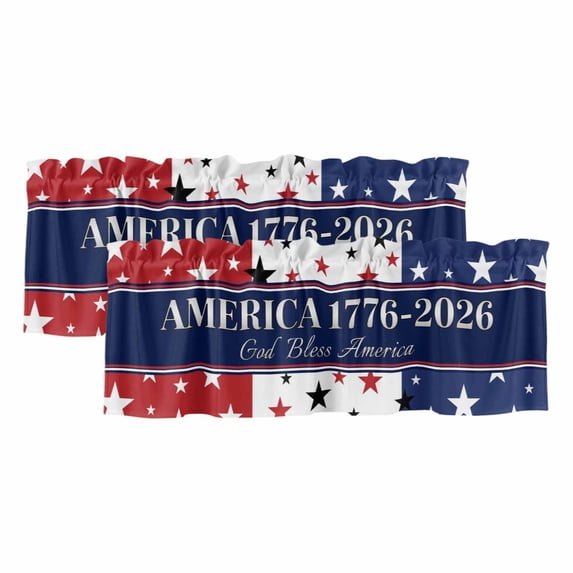America Flag Valances for Windows, Decorative Rod Pocket Window Valance ...