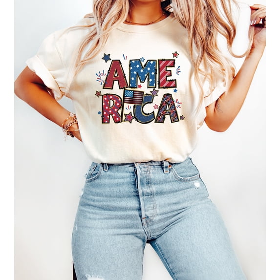 America Floral Shirt USA Shirt America TShirt Fourth of July Tee ...