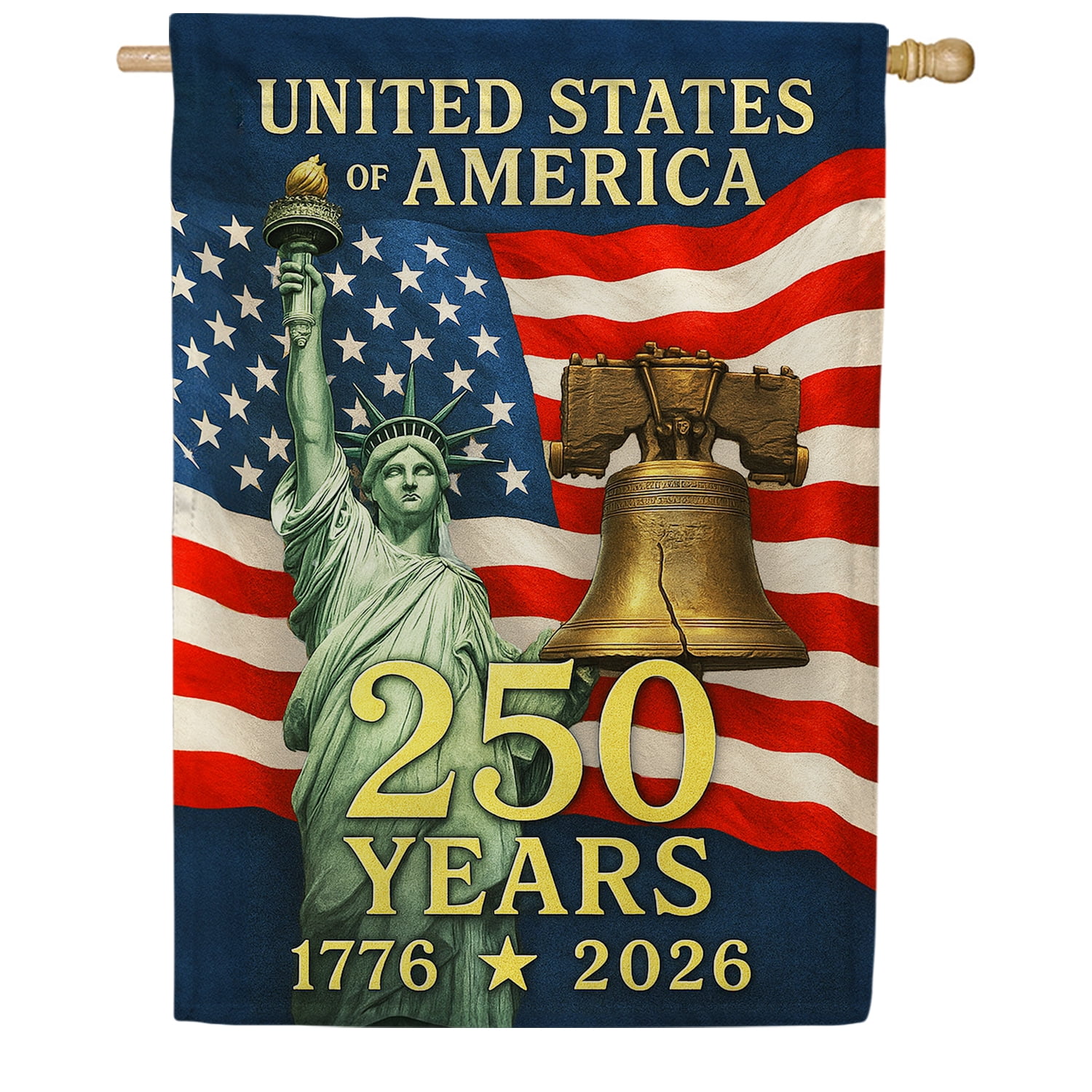 America Forever 250th Anniversary House Flag, 28 x 40 inch Double Sided ...