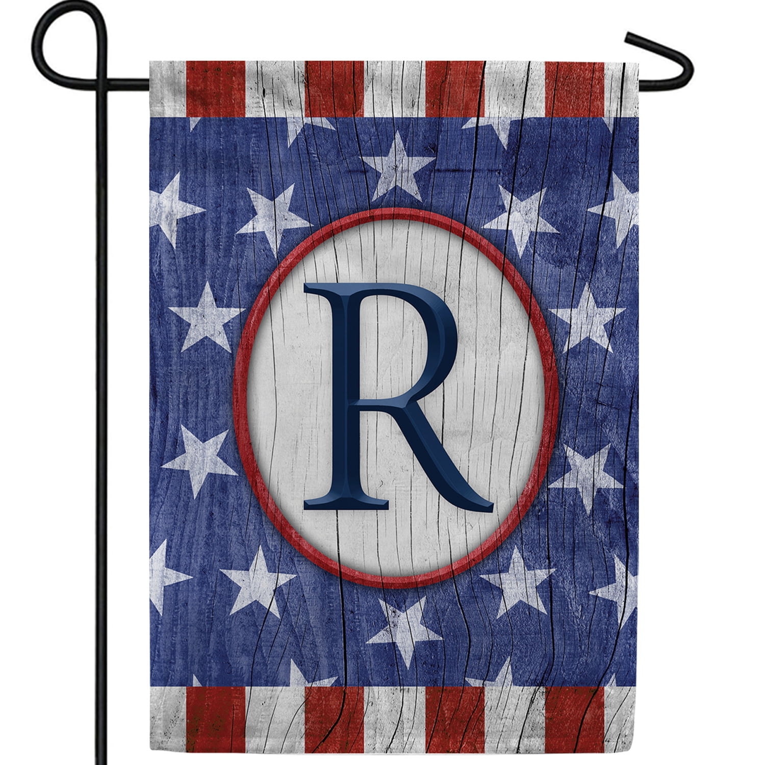 America Forever 4th of July Patriotic Monogram Garden Flag Letter R 12. ...