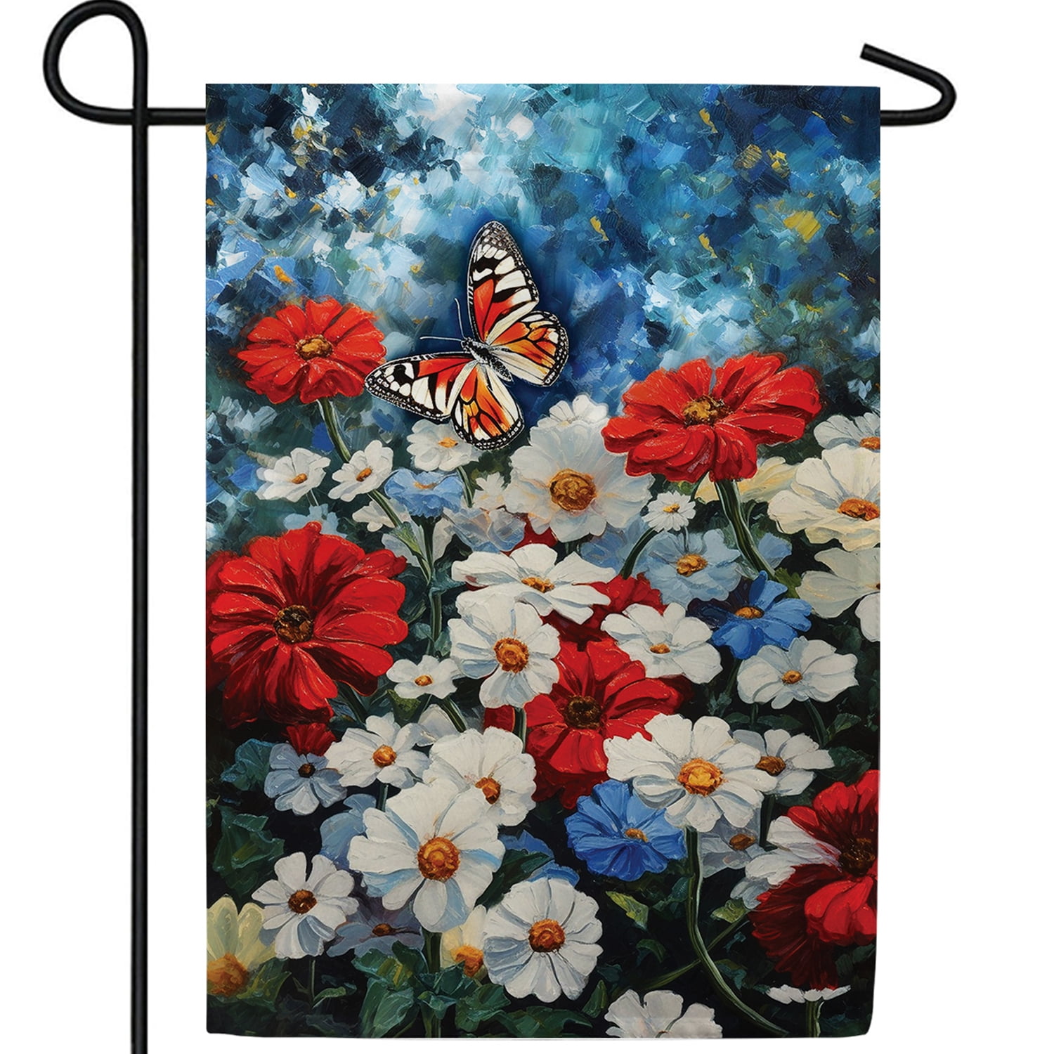 America Forever America in Bloom Patriotic Floral Garden Flag 12.5 x 18 ...