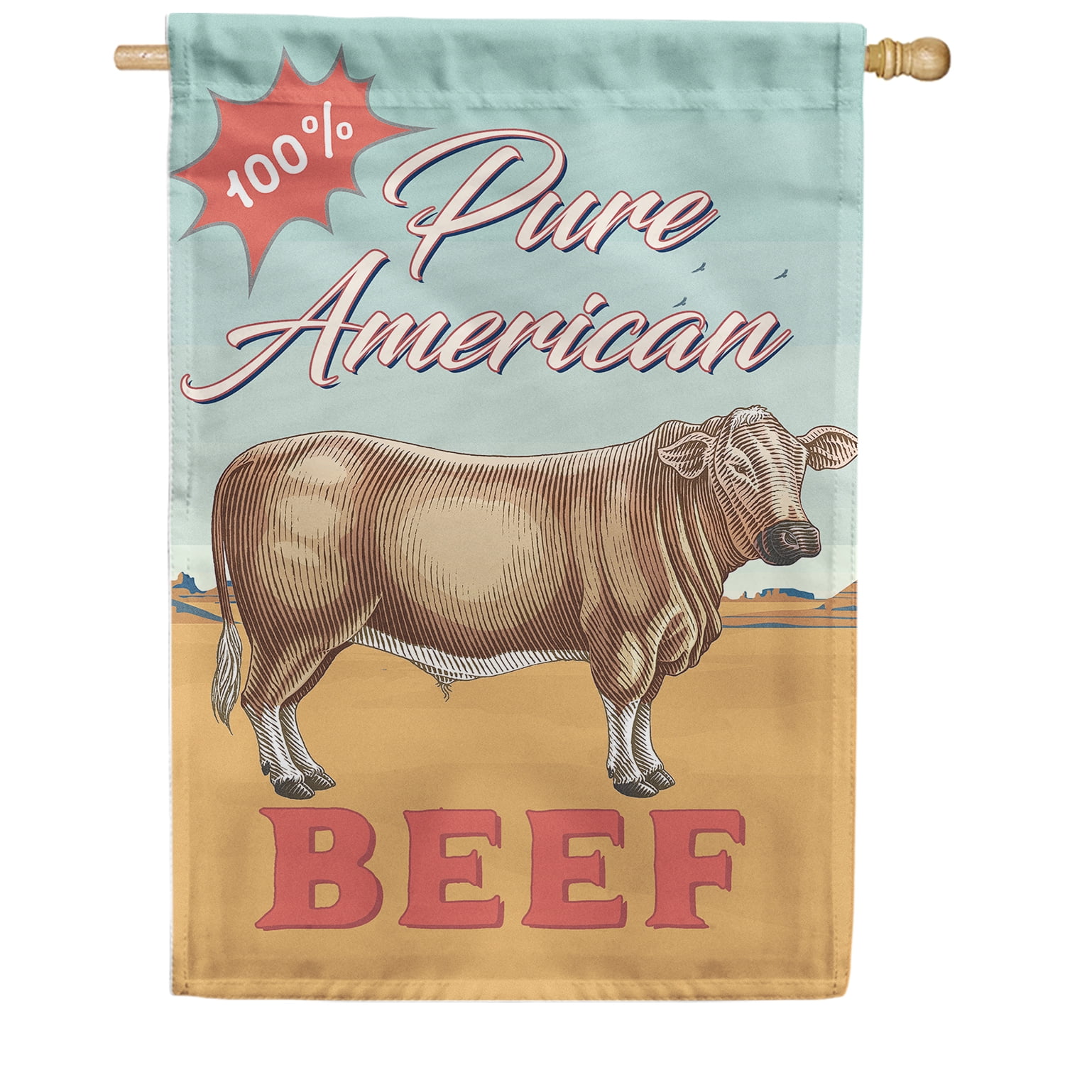 America Forever American Beef House Flag 28 x 40 inches 100% Pure Beef ...