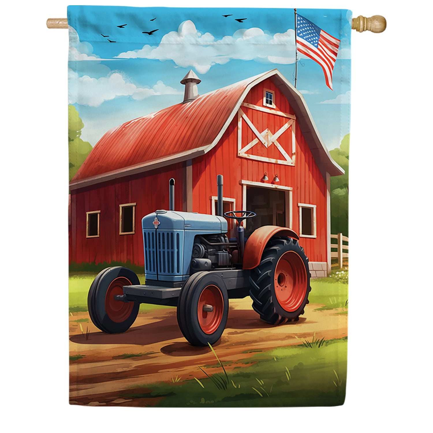 America Forever American Farm House Flag 28 x 40 inch Double Sided ...