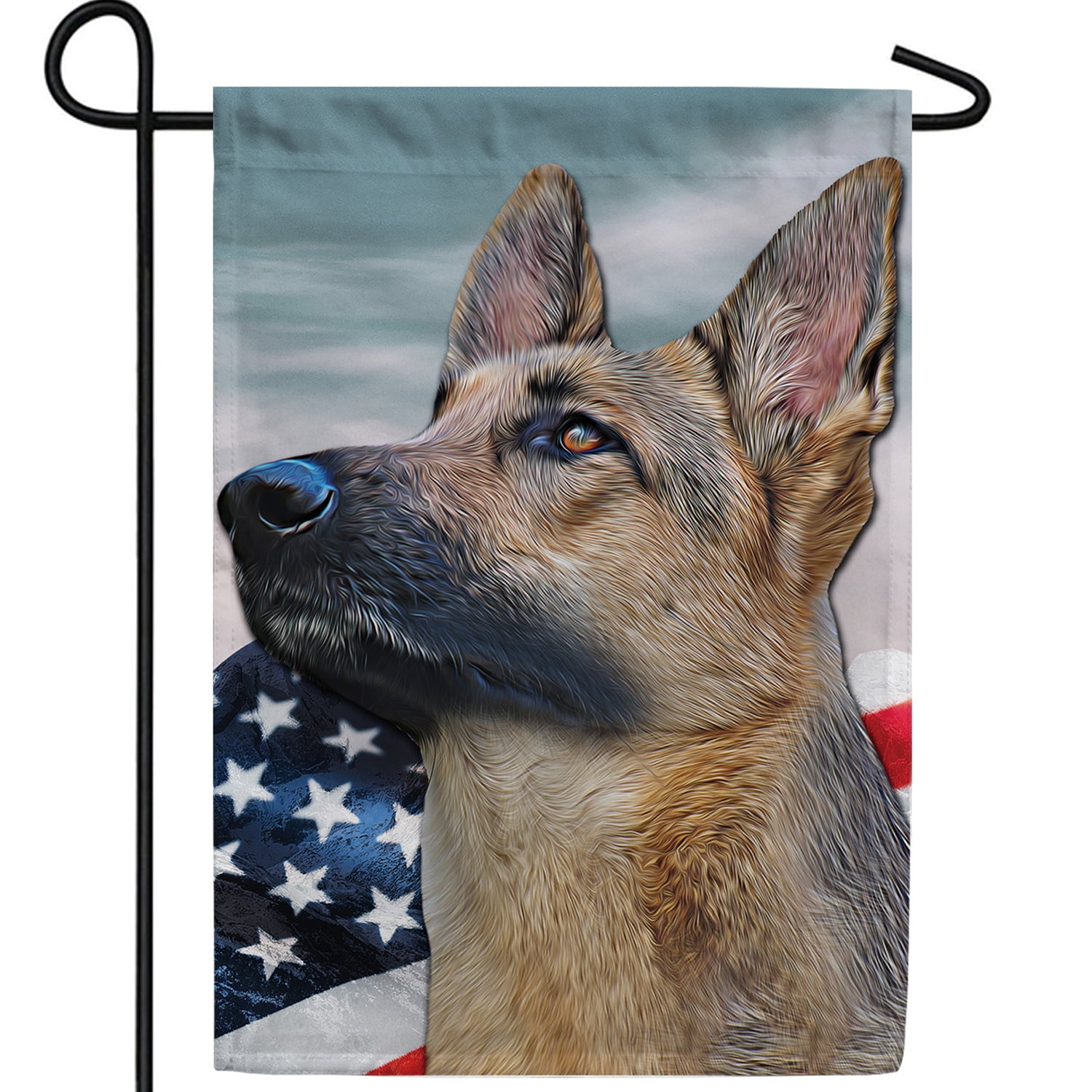 America Forever American Glory German Shepherd Garden Flag, 12.5 x 18 inch Double Sided ...