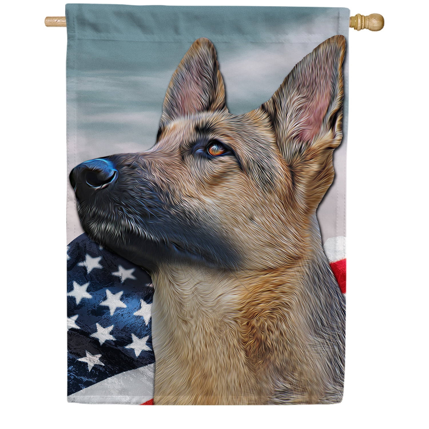 America Forever American Glory German Shepherd House Flag, 28 x 40 inch ...