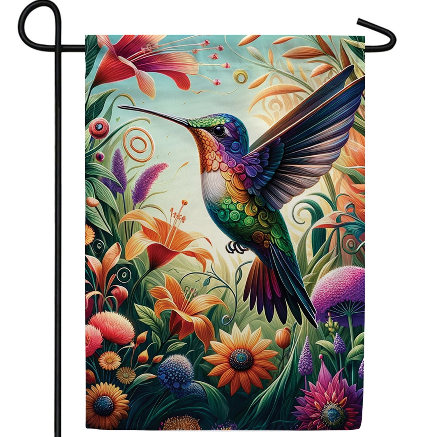 America Forever Artistic Hummingbird Garden Flag, 12.5 x 18 inch Double ...